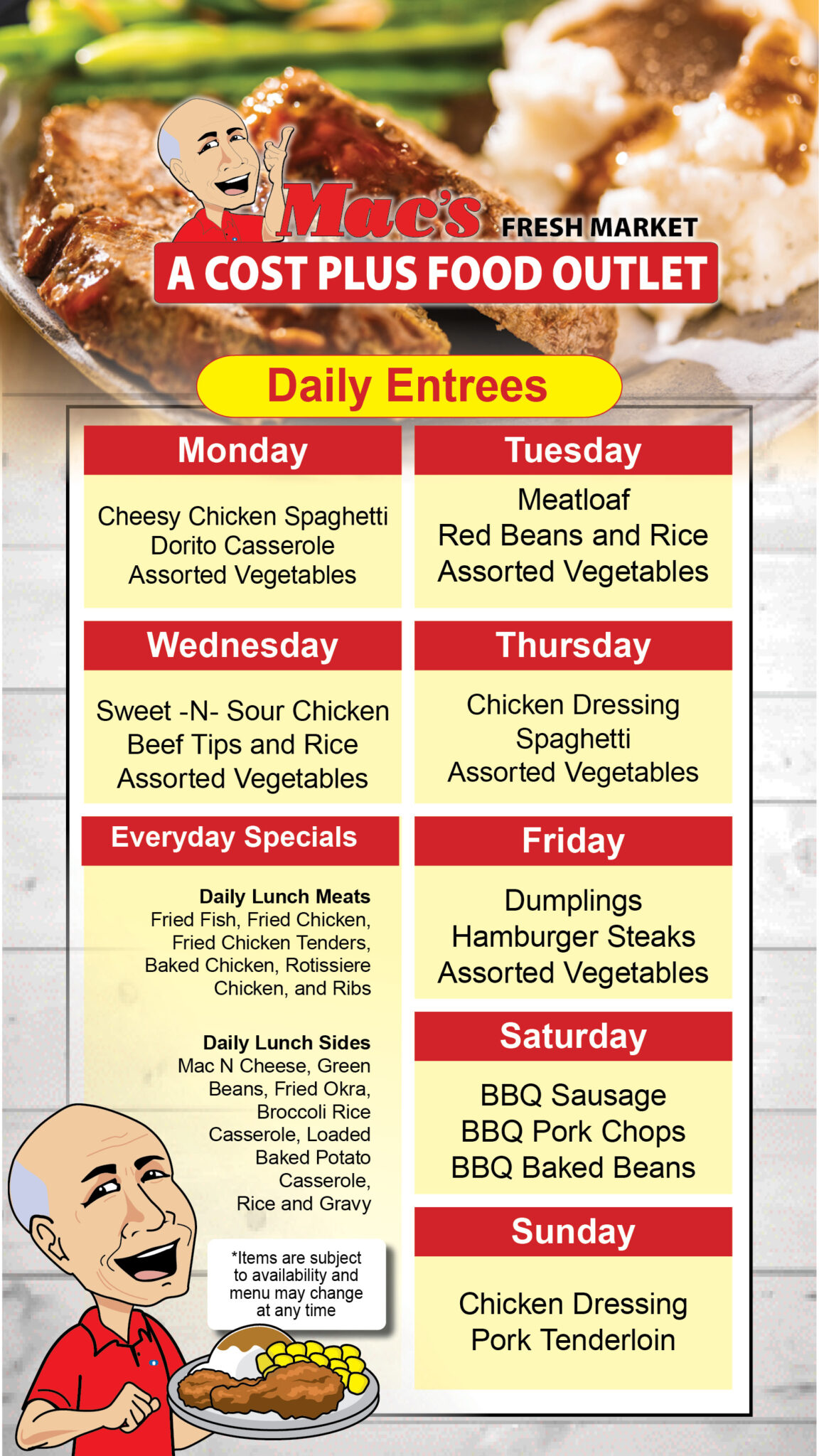 Deli Menu – Oak Grove – Mac's Fresh Market